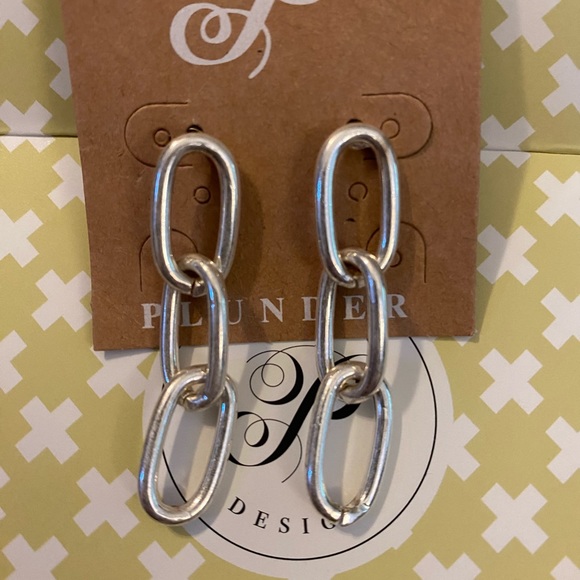 Plunder | Jewelry | Plunder Lucia Silver Chain Drop Earrings | Poshmark